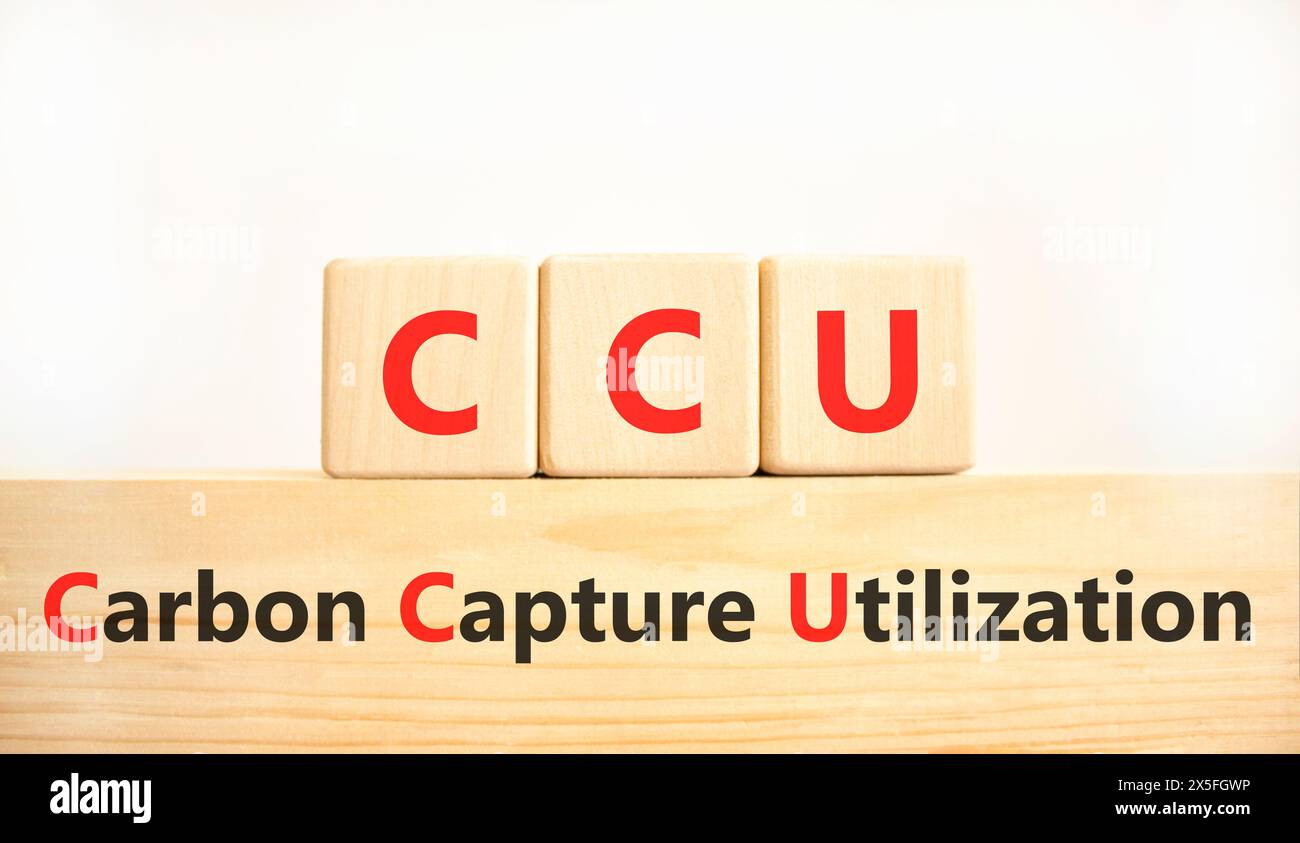 CCU Carbon capture utilization symbol. Concept words CCU Carbon capture ...