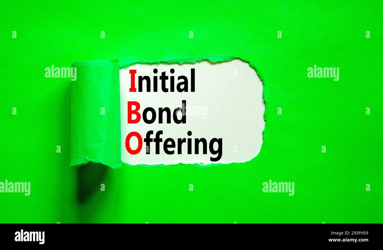 IBO initial bond offering symbol. Concept words IBO initial bond ...