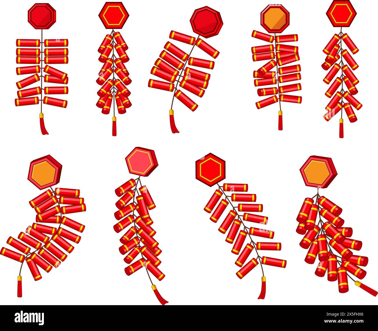 chinese firecracker set cartoon vector illustration Stock Vector Image ...