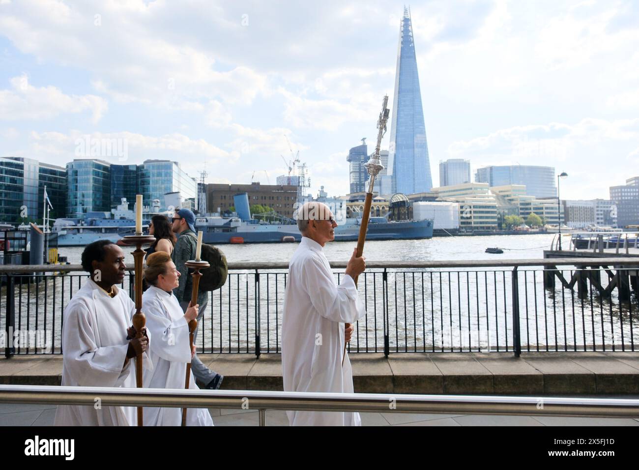 London, UK. 9th May 2024. Beating the Bounds, All Hallows Church, the ...