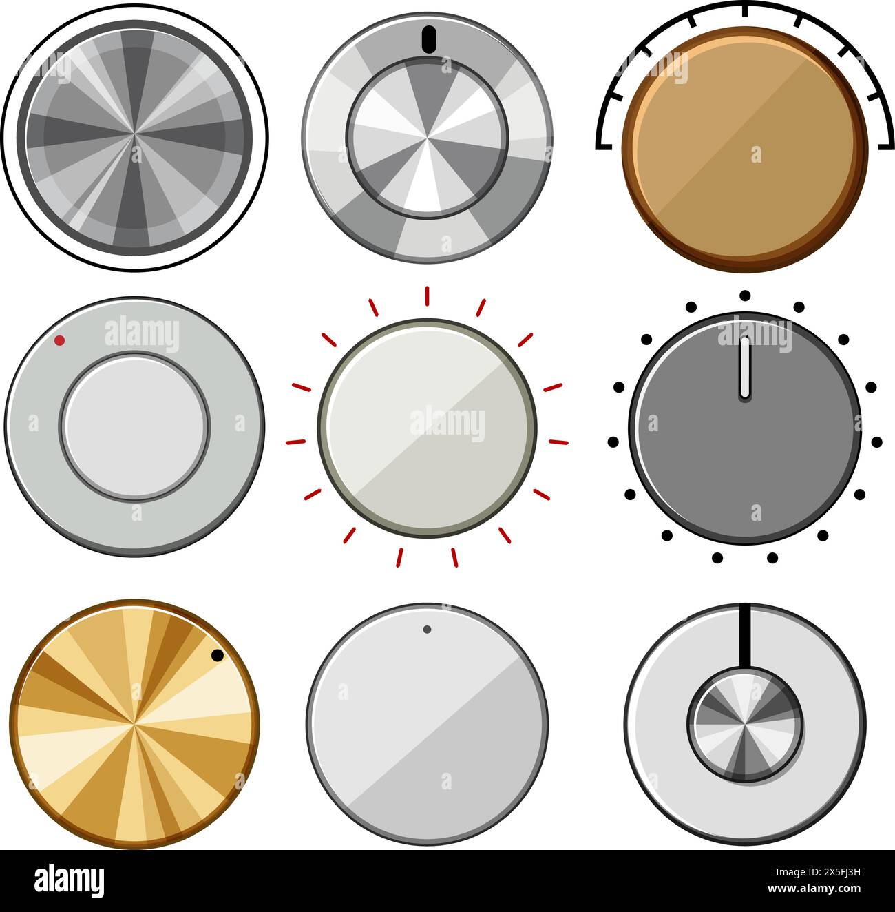 dial knob set cartoon vector illustration Stock Vector Image & Art - Alamy