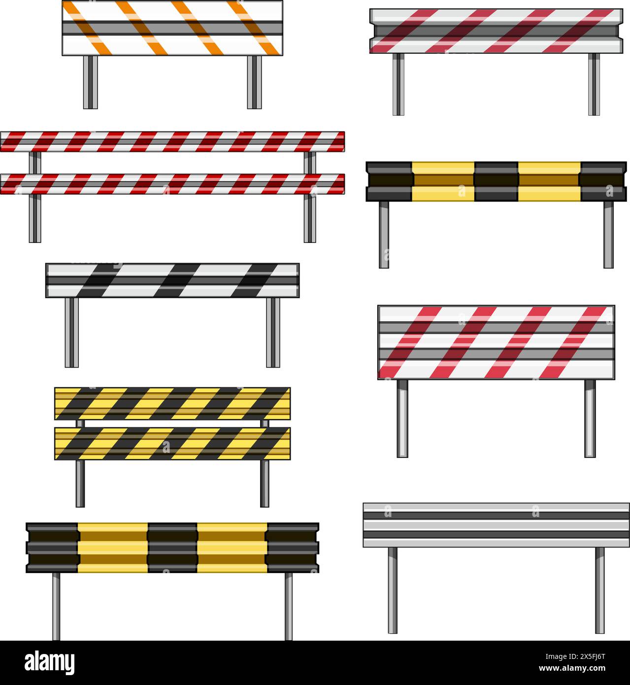 guard rails set cartoon vector illustration Stock Vector Image & Art ...