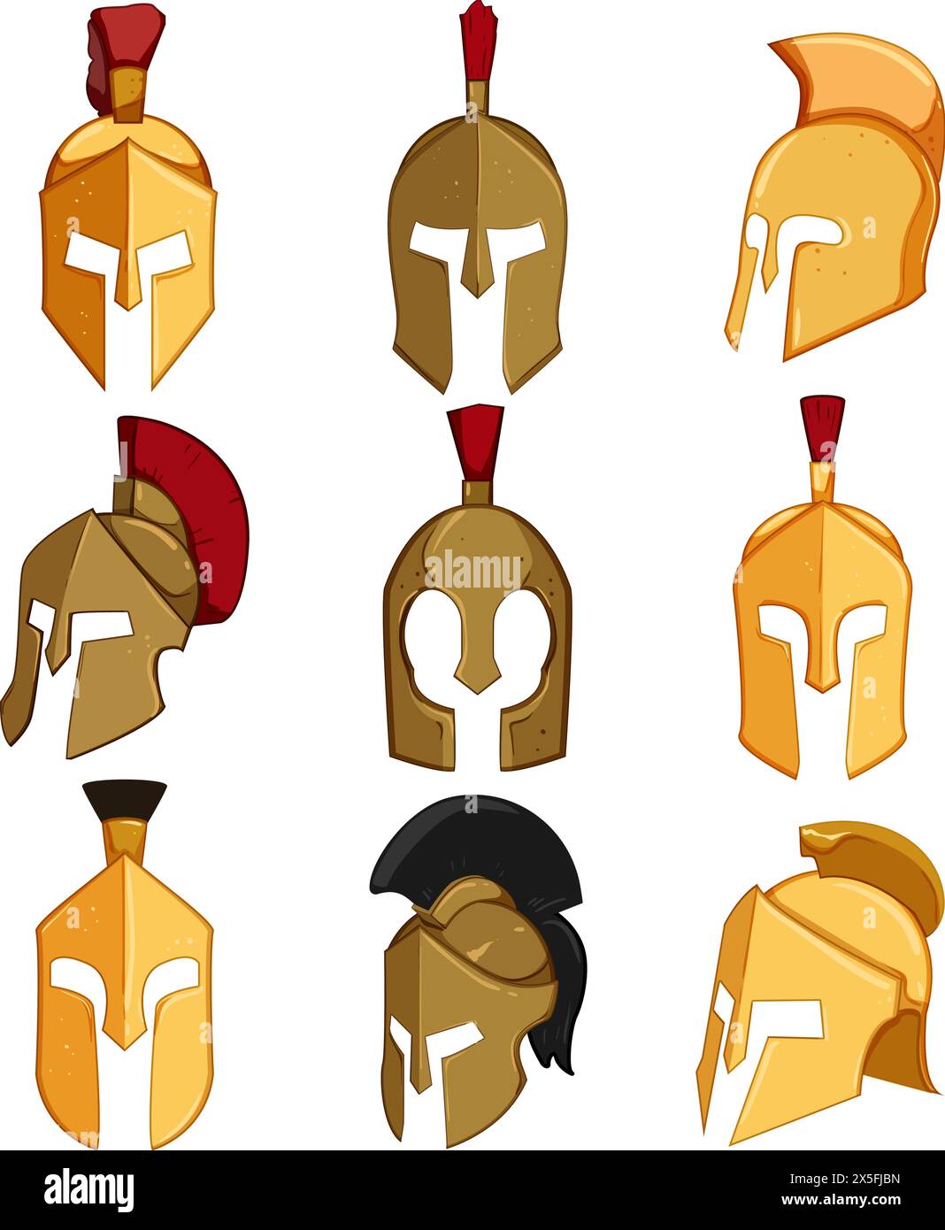 spartan helmet set cartoon vector illustration Stock Vector Image & Art ...
