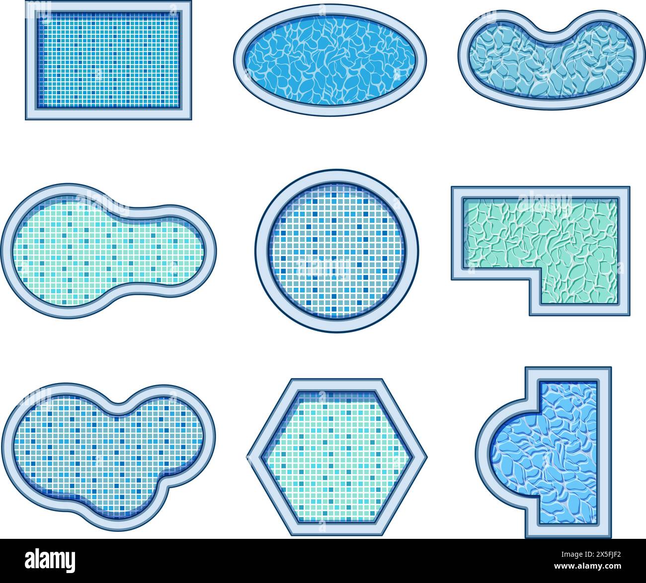 top view pool set cartoon vector illustration Stock Vector Image & Art ...