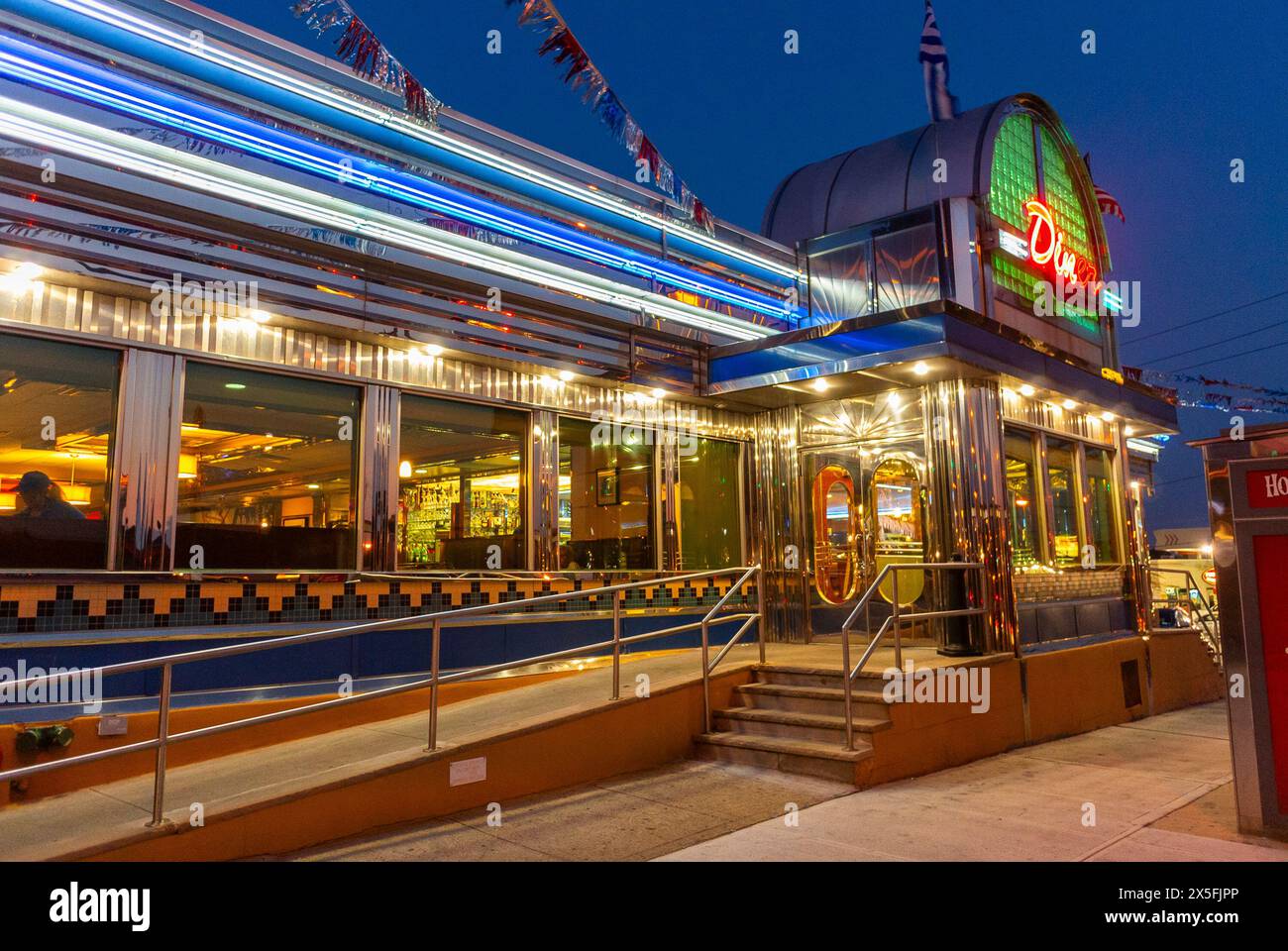 New York City, NY, USA, View Outside, Retro American Diners in Brooklyn ...