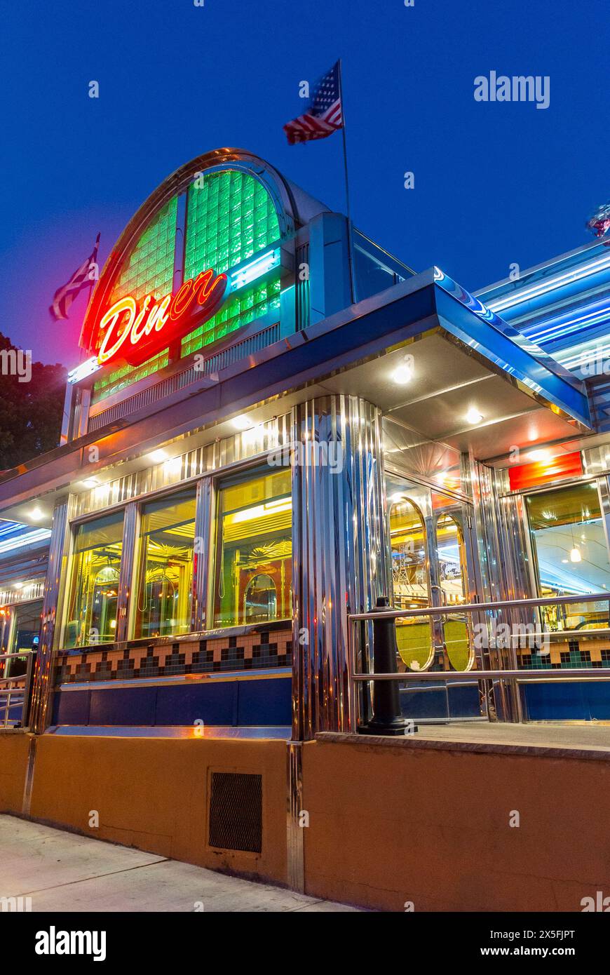 New York City, NY, USA, View Outside, Retro American Diners in Brooklyn ...
