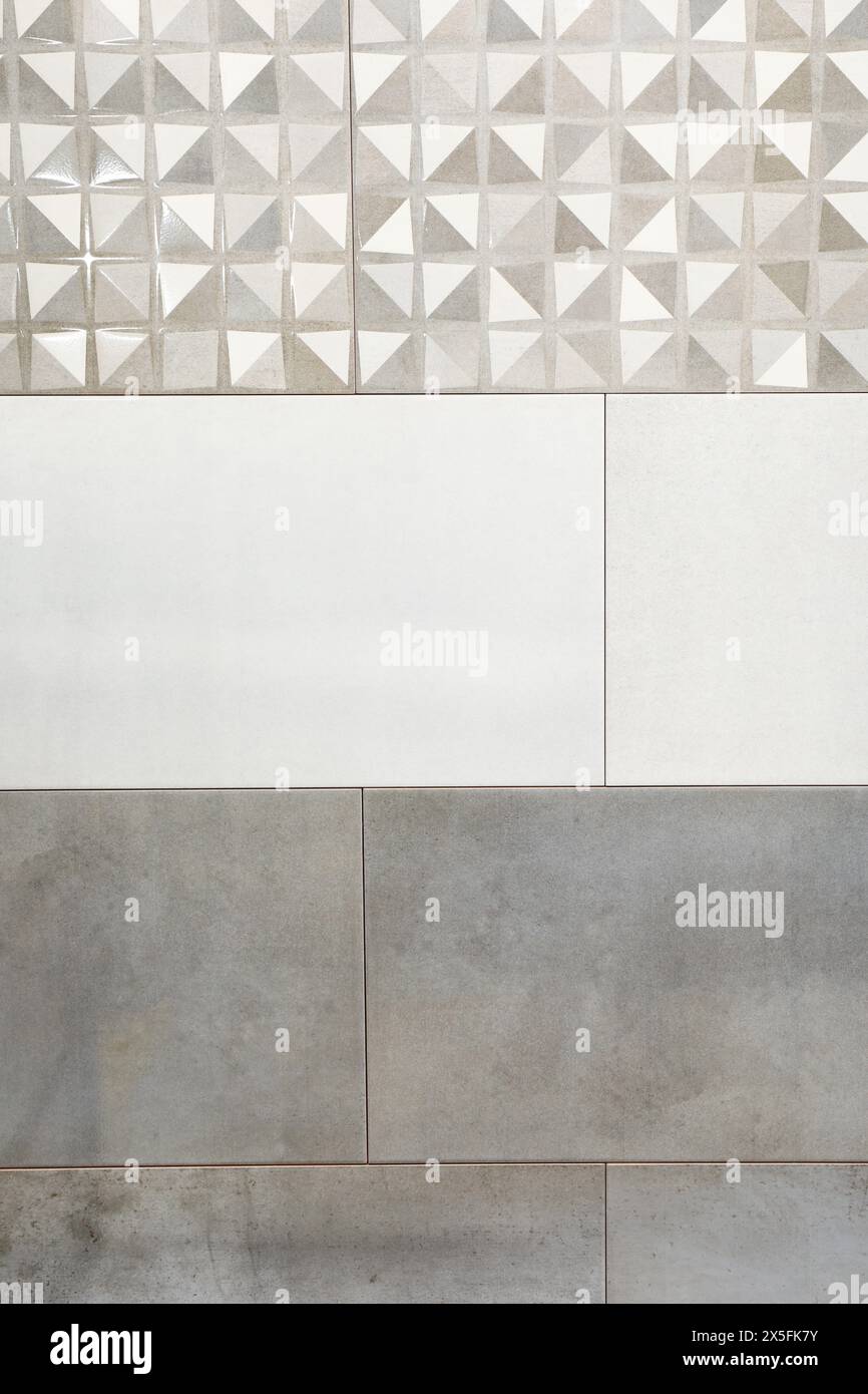Different samples of tiles on display in store Stock Photo - Alamy