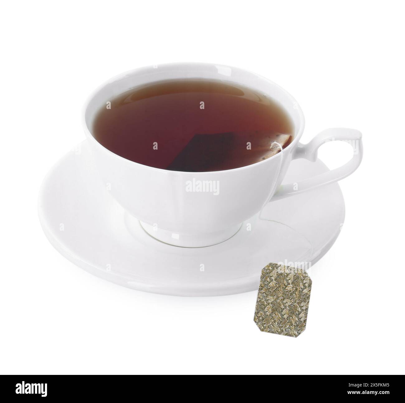 Tasty tea in cup isolated on white Stock Photo - Alamy