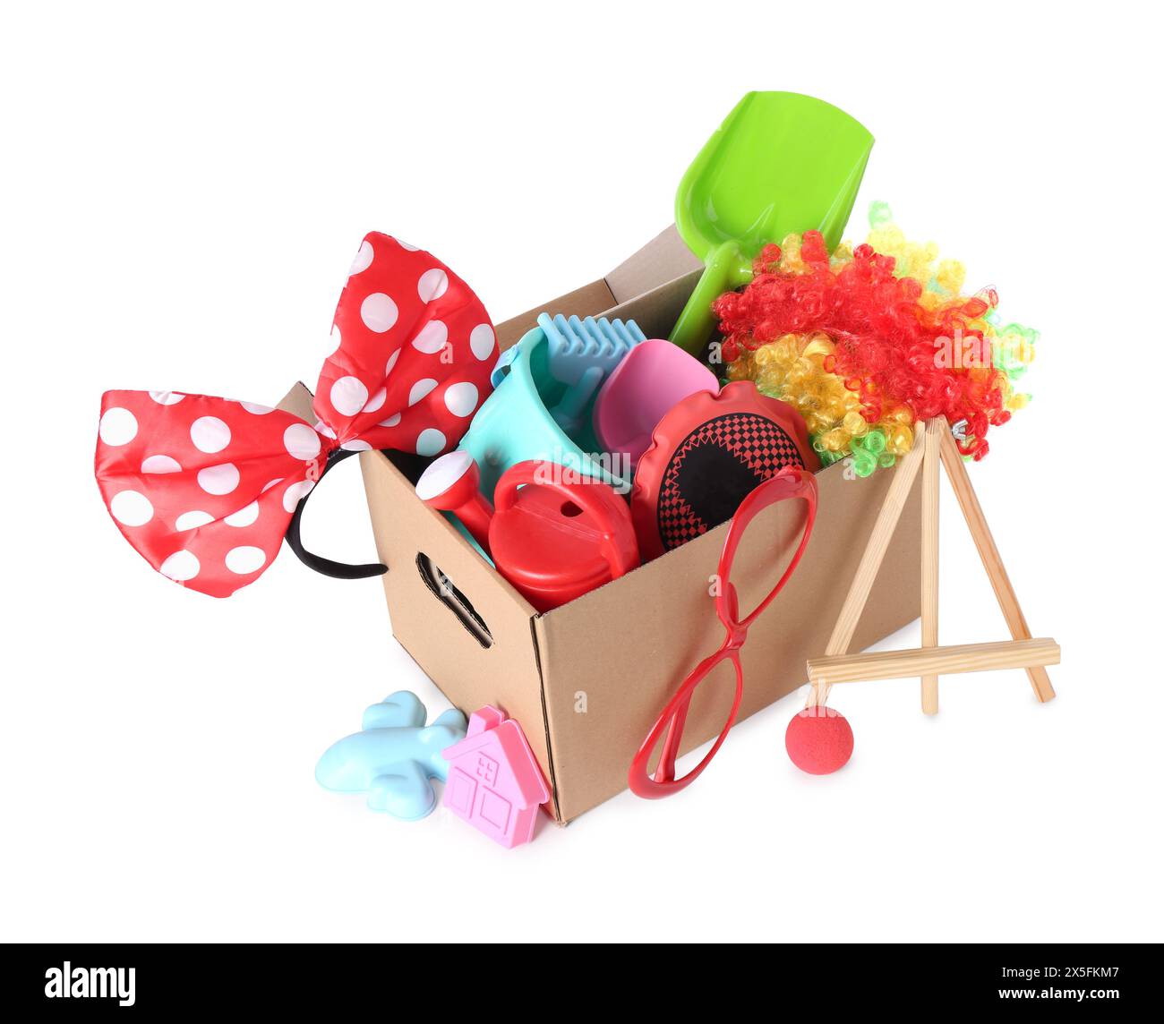 Box with unwanted stuff isolated on white Stock Photo - Alamy