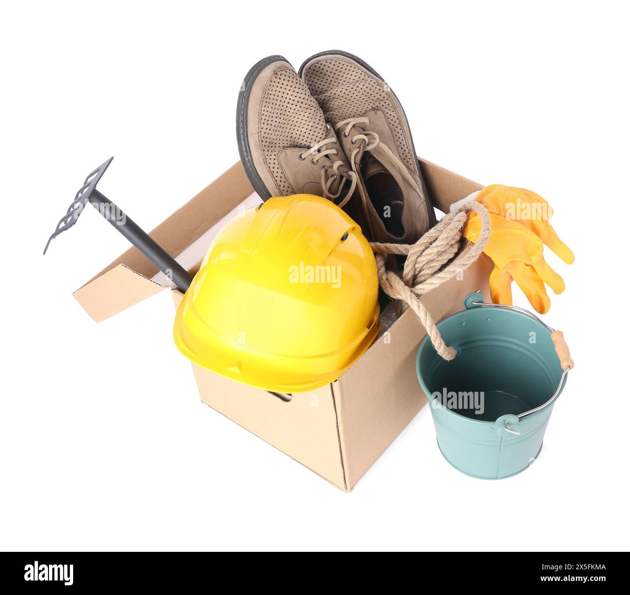 Box with unwanted stuff isolated on white Stock Photo - Alamy