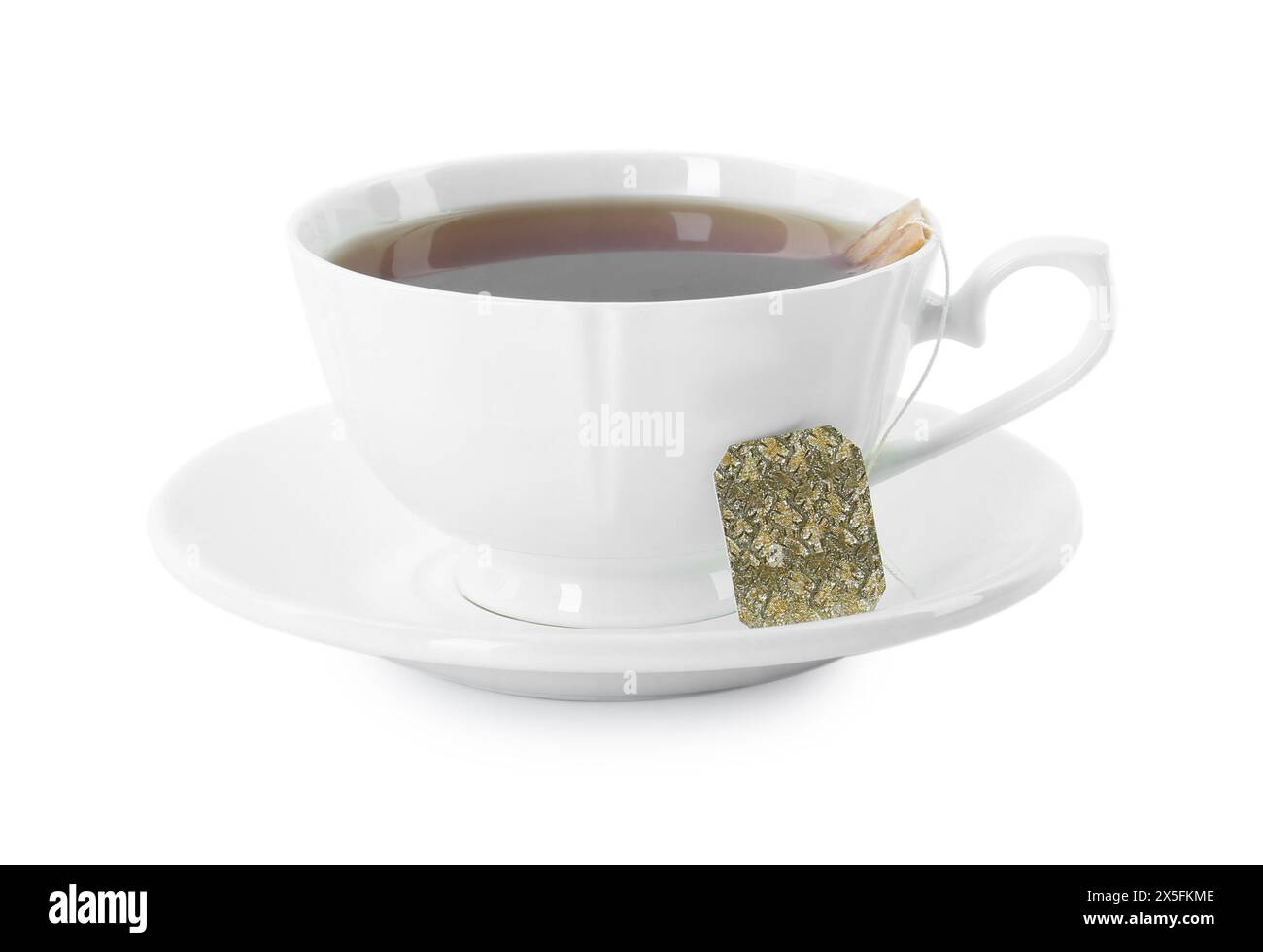 Tasty tea in cup isolated on white Stock Photo - Alamy