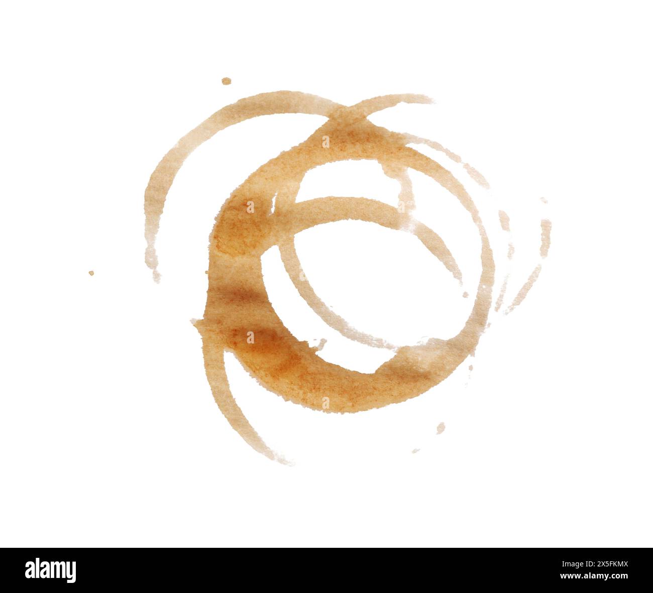 Coffee cup stains isolated on white, top view Stock Photo - Alamy