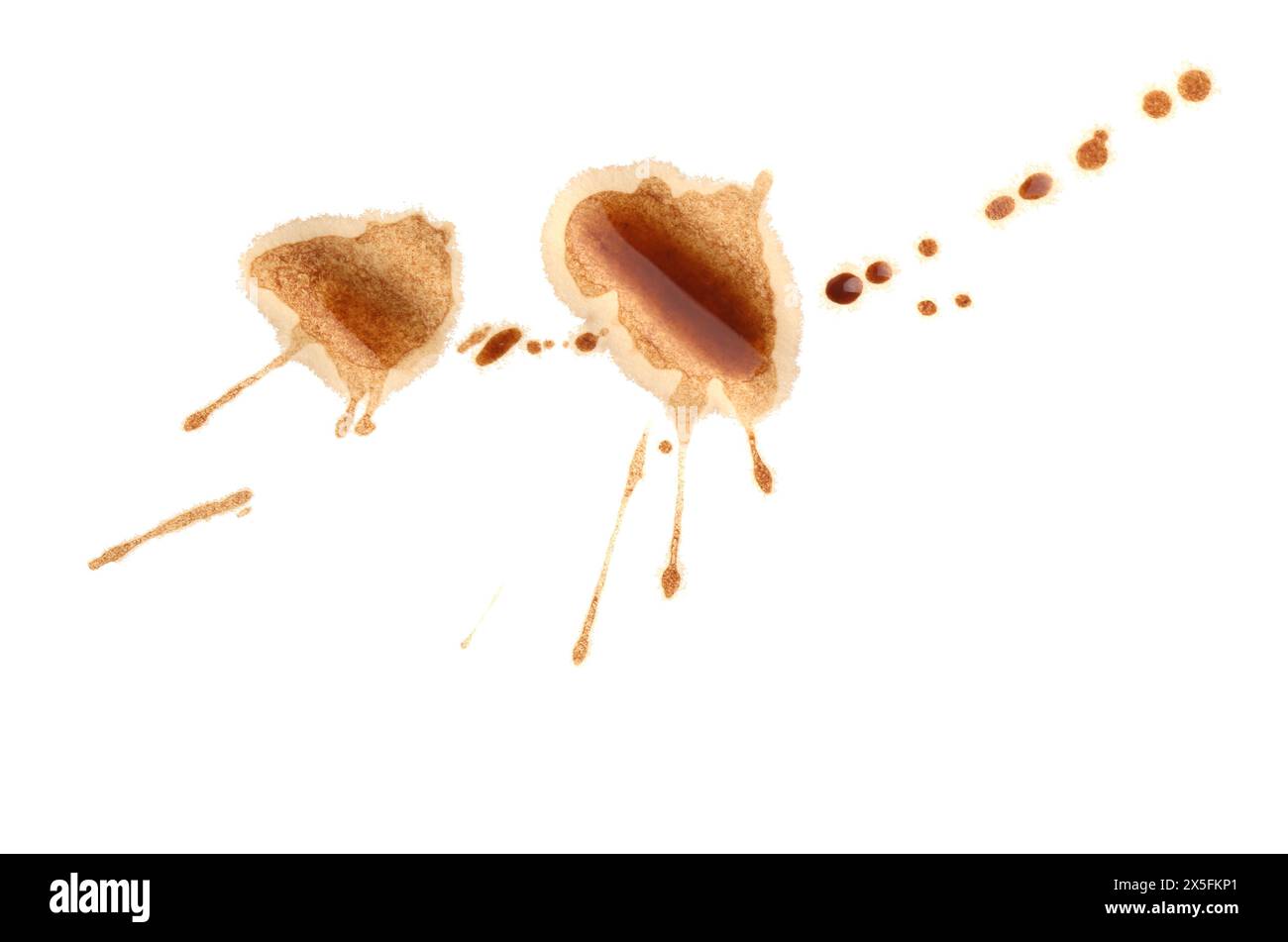 Dried coffee stains isolated on white, top view Stock Photo - Alamy