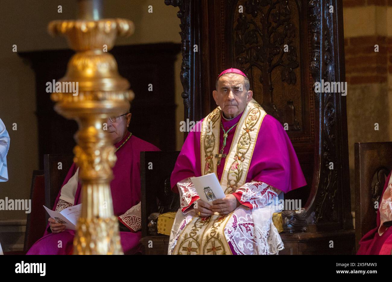 Milano, Italia. 09th May, 2024. L'Arcivescovo Mario Delpini durante la ...