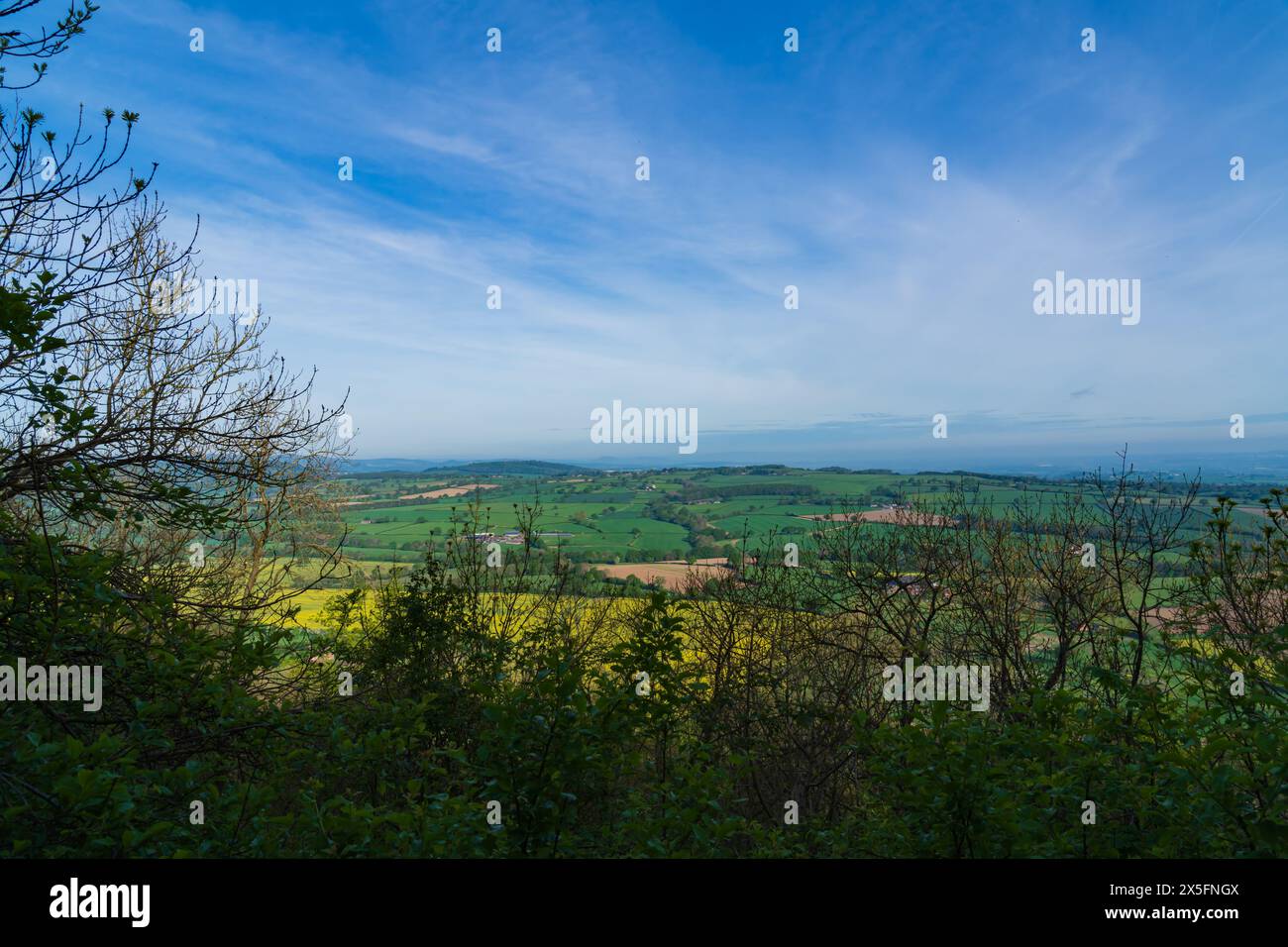 View of Shropshire countryside from the Wenlock Edge vantage point ...