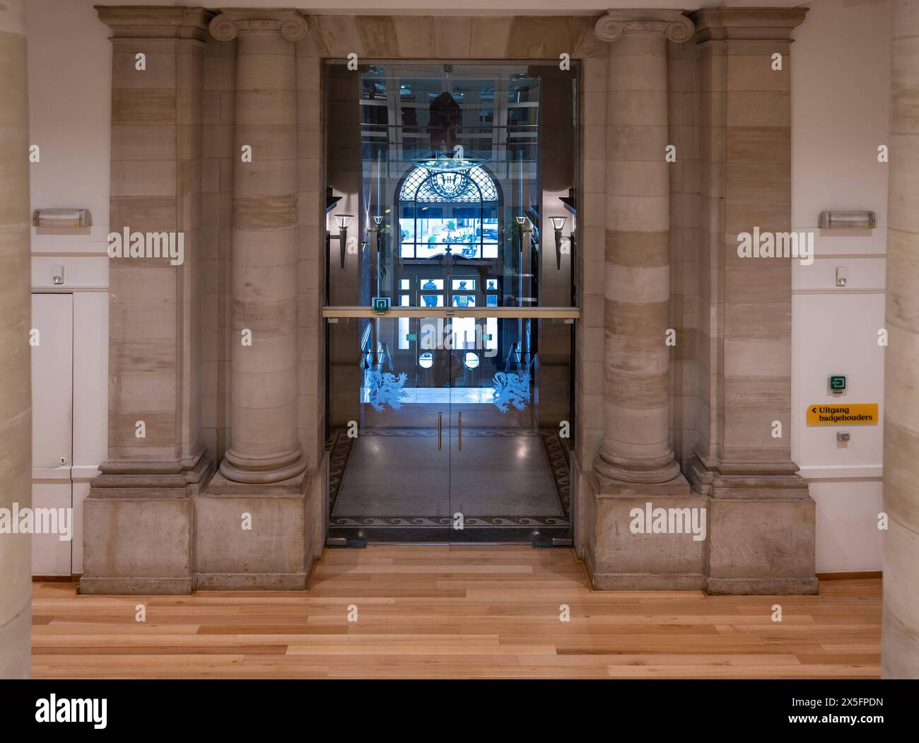 Brussels, Flemish Parliament, May 8, 2024 - Monumental reception hall ...