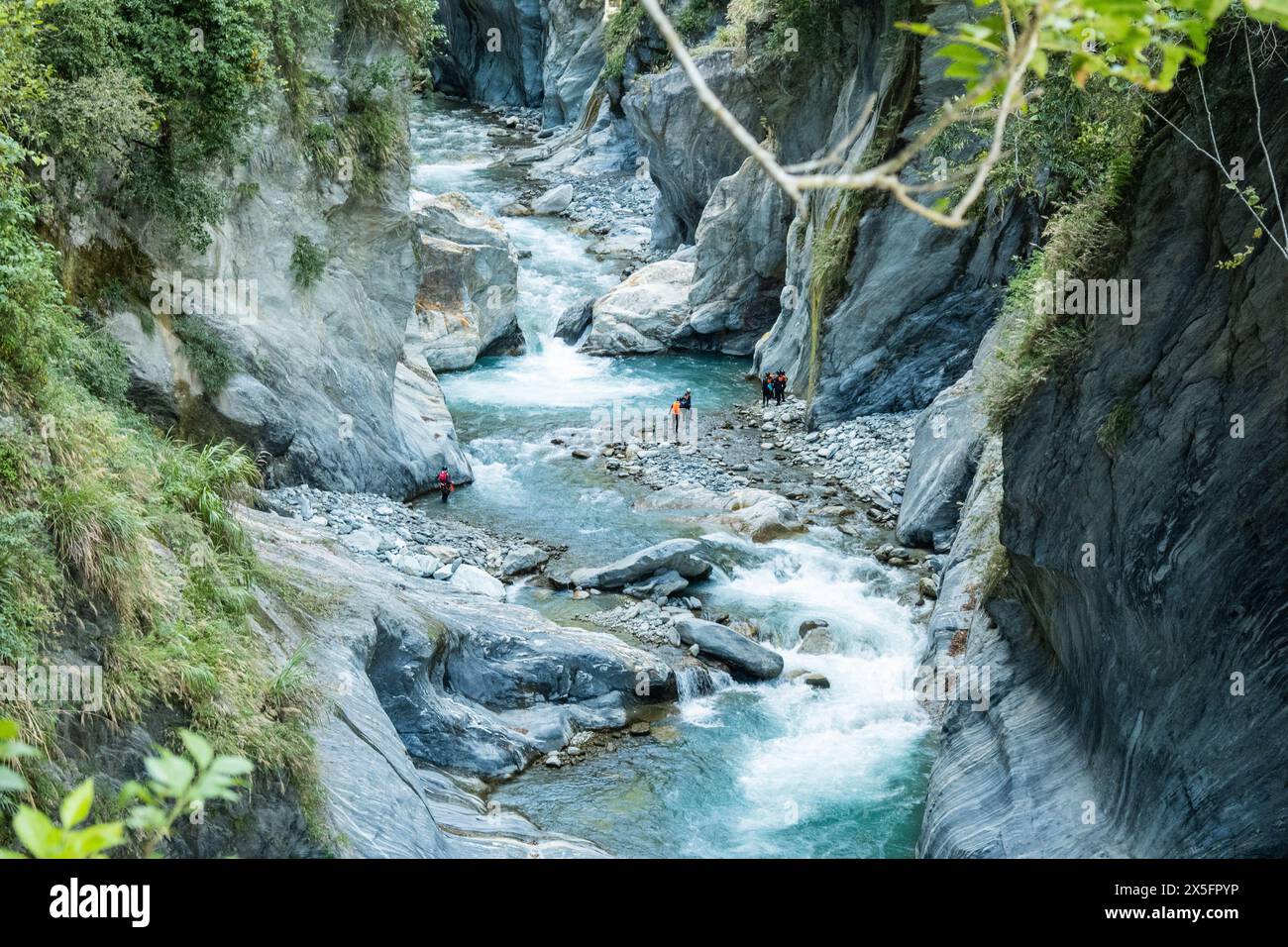 Riiver tracing through Taroko Gorge, Taroko National Park, Taiwan Stock ...