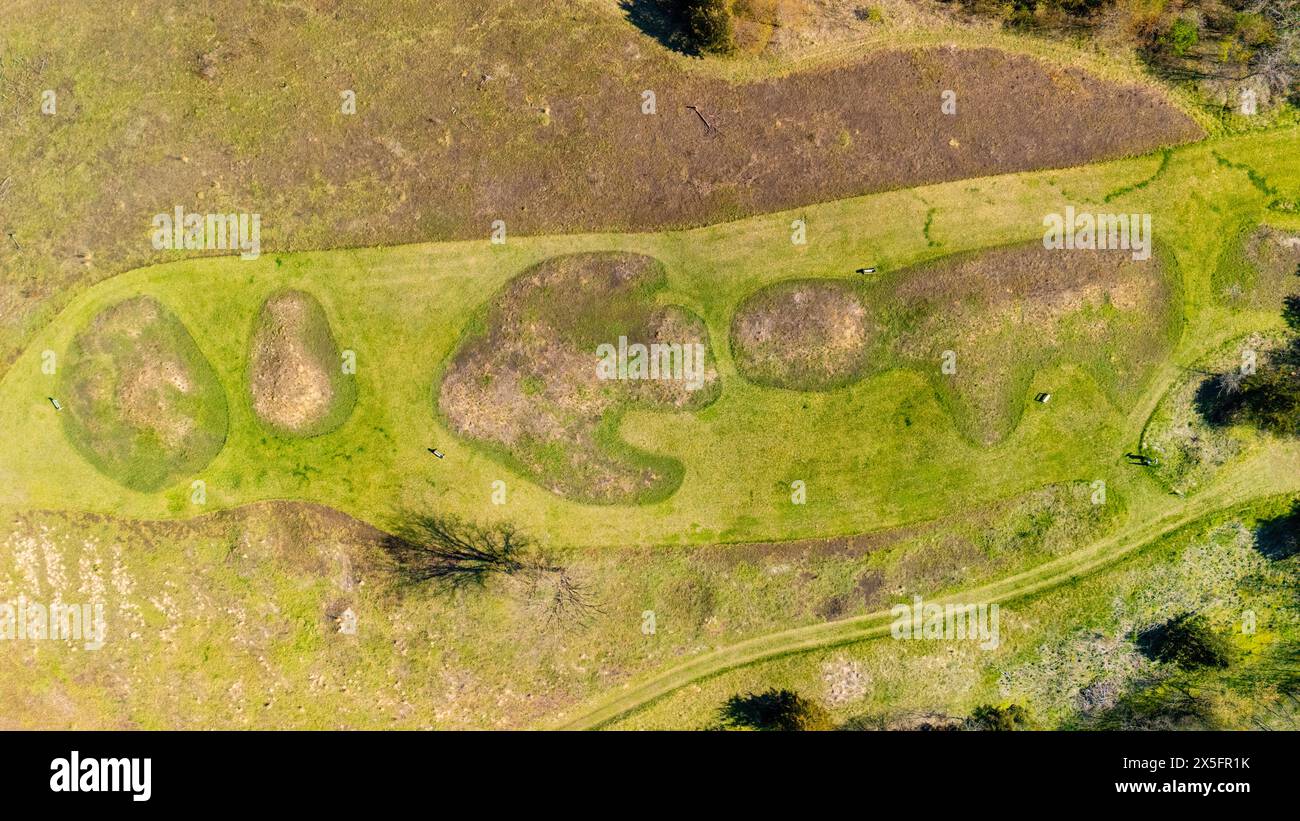 Aerial photograph of Shadewald Mounds, near Muscoda, Richland County ...