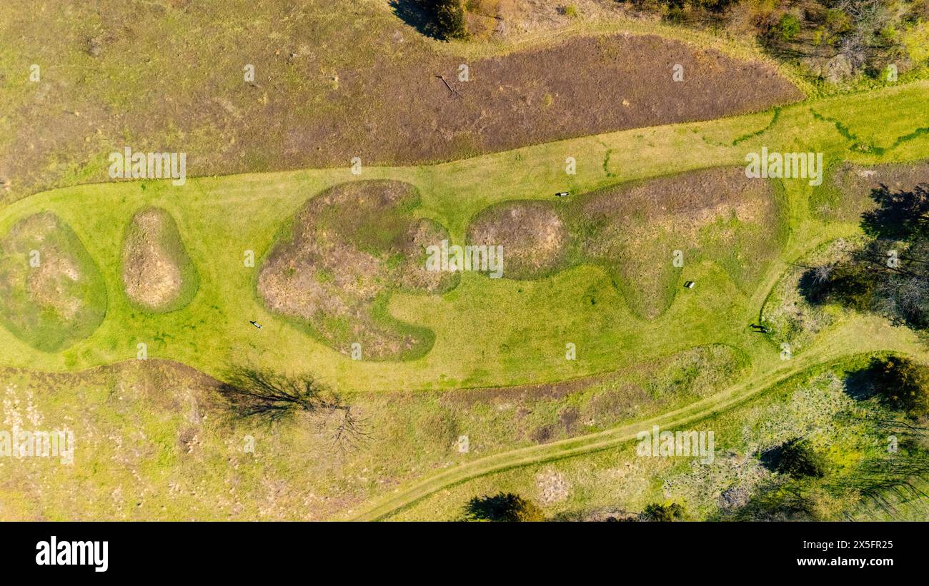 Aerial photograph of Shadewald Mounds, near Muscoda, Richland County ...