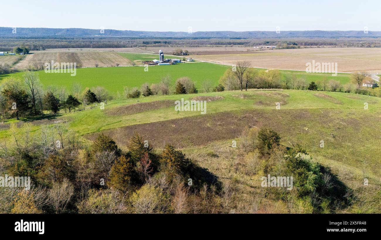 Aerial photograph of Shadewald Mounds, near Muscoda, Richland County ...