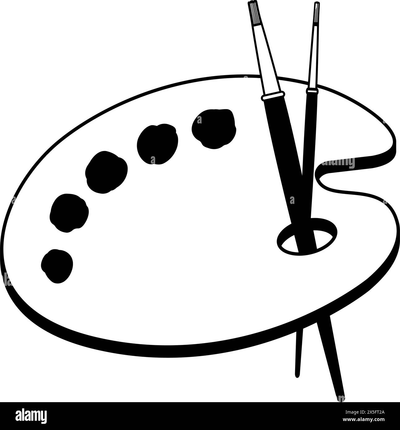 Painter palette and paint brushes icon symbol. Vector illustration ...