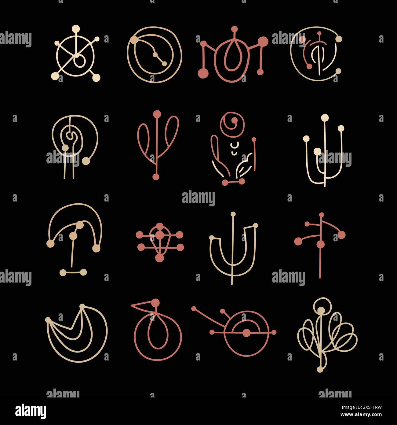 Set of abstract design elements. Hand drawn shapes and doodles. Vector ...