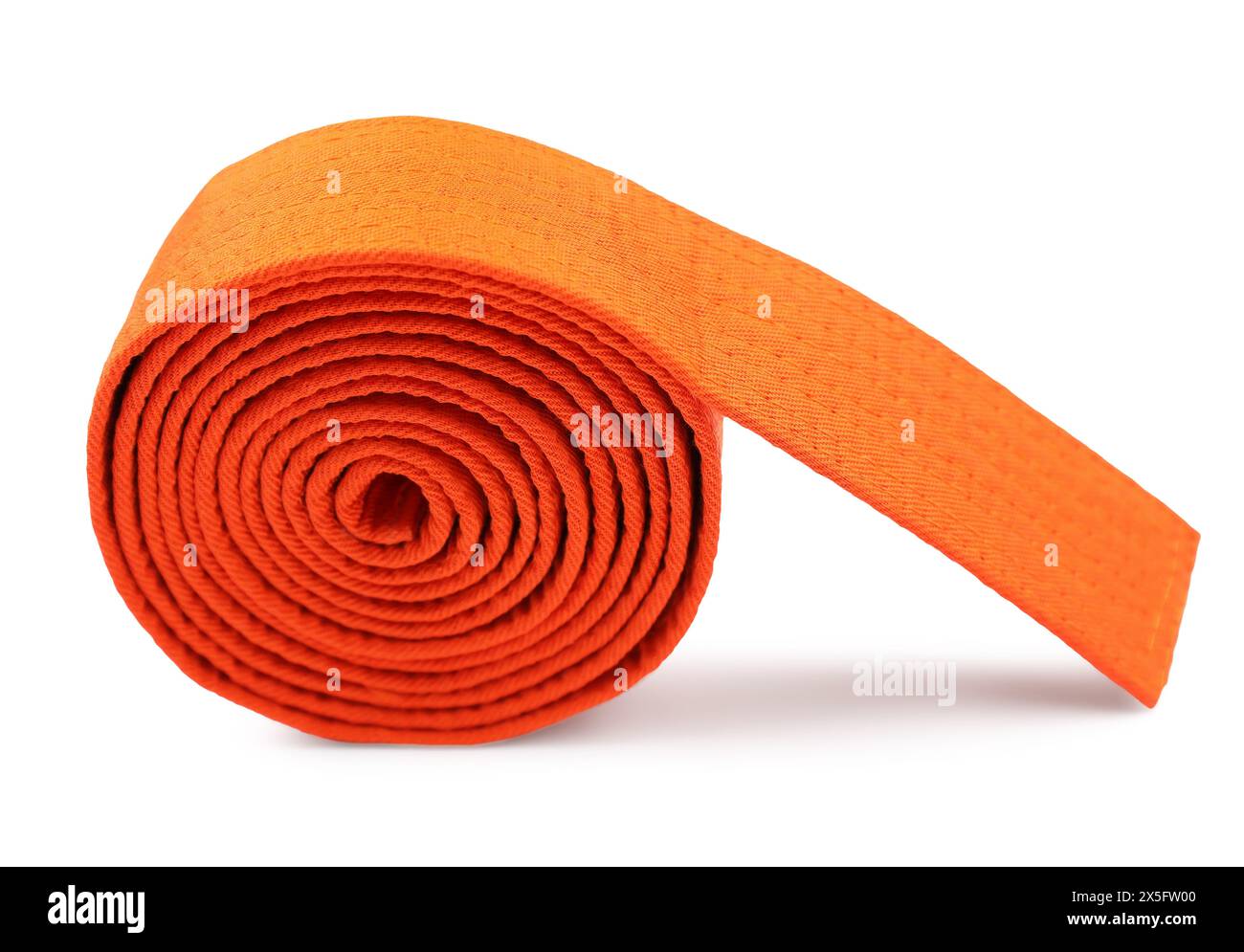 Orange karate belt isolated on white. Martial arts uniform Stock Photo ...