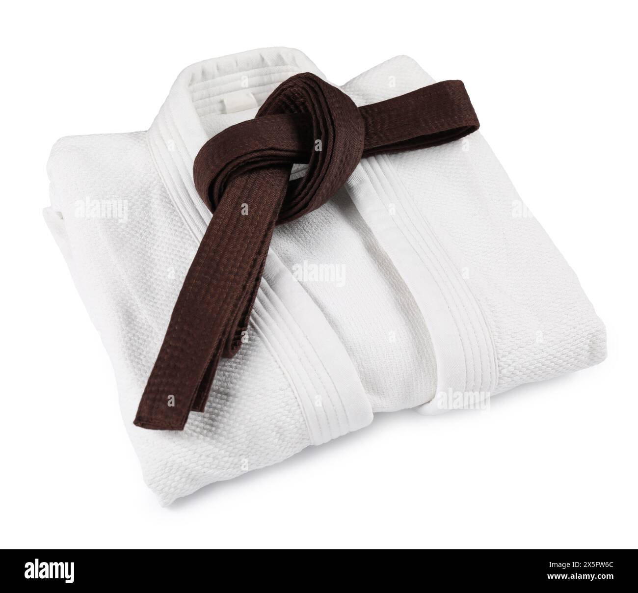 Brown karate belt and kimono isolated on white Stock Photo - Alamy