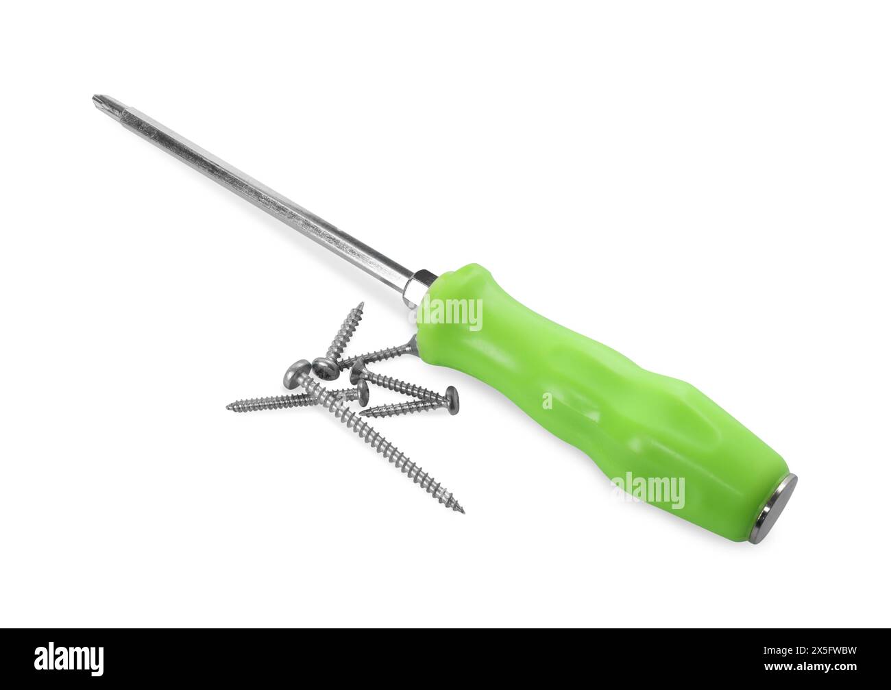 Screwdriver screw driver green plastic tool steel hi-res stock ...