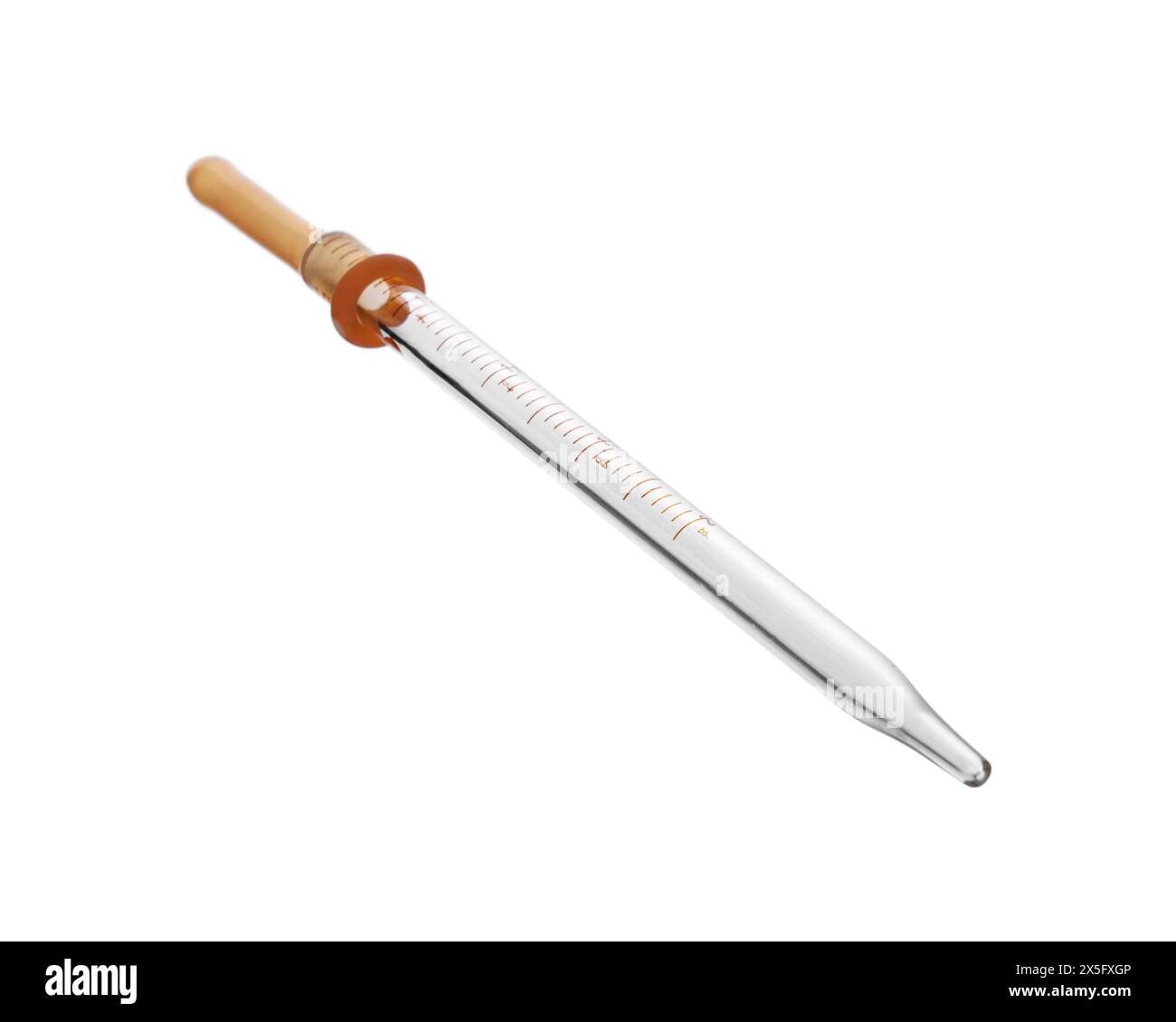 One glass clean pipette isolated on white Stock Photo - Alamy