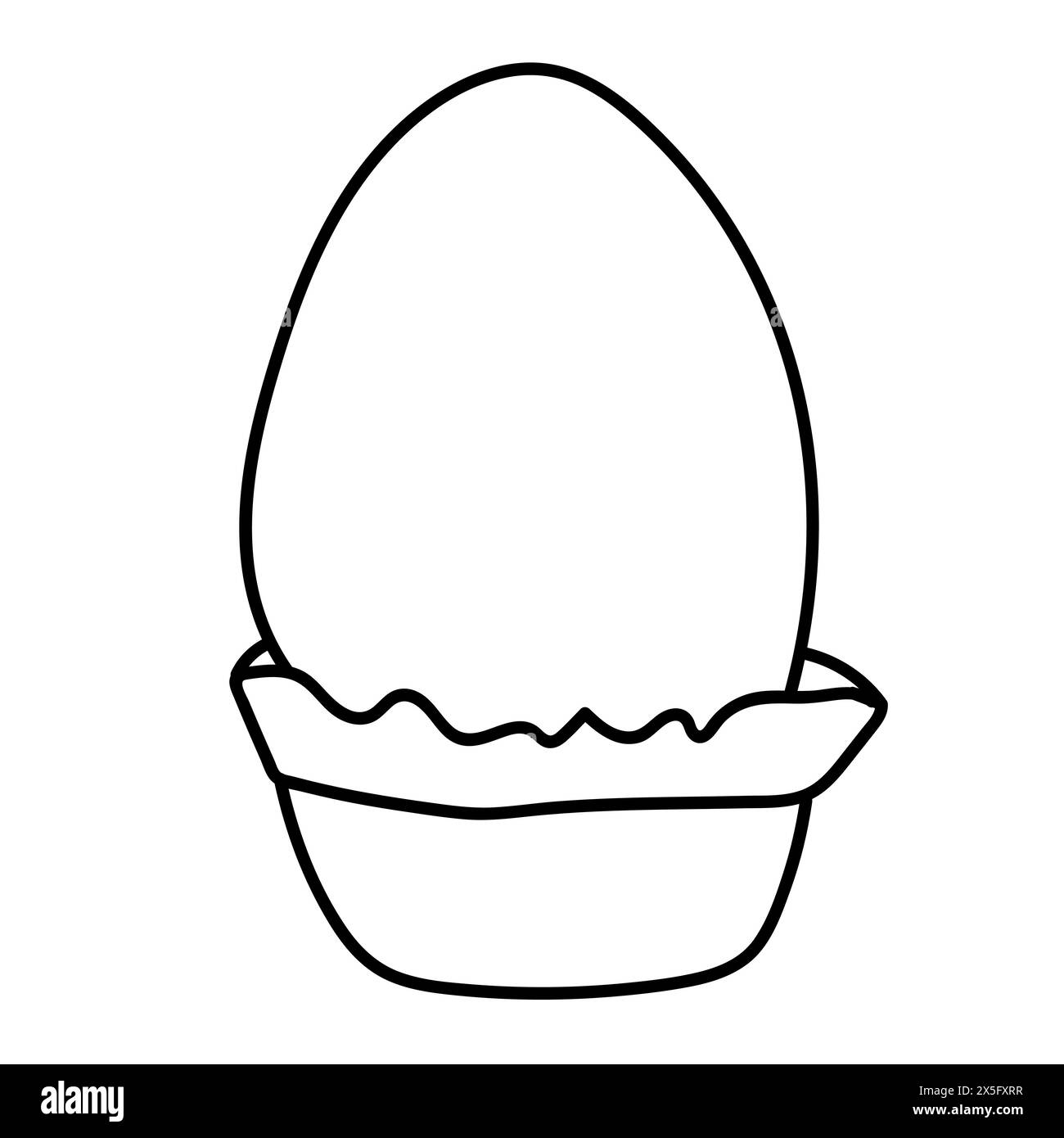 Easter egg line drawing. Doodle vector illustration Stock Vector Image ...
