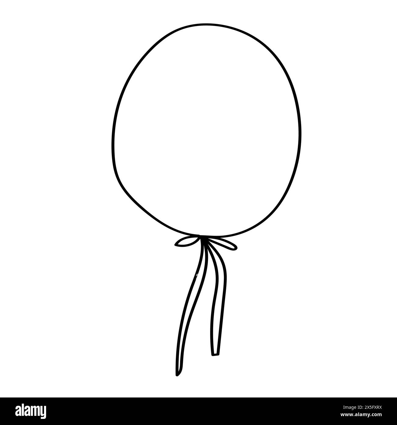 Balloon line drawing. Doodle vector illustration Stock Vector Image ...