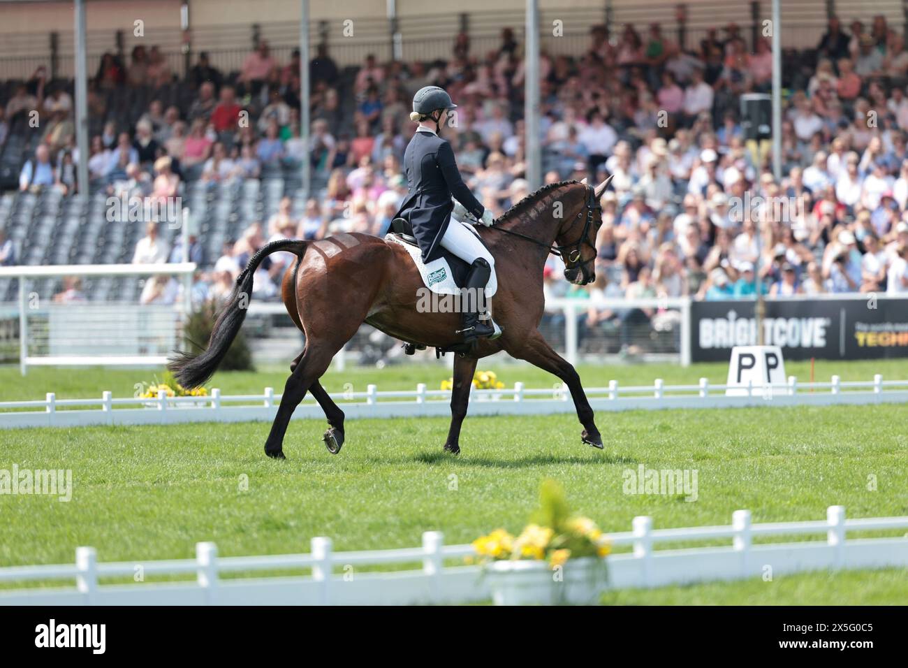 Georgie Goss of Ireland with Feloupe during the dressage test at ...