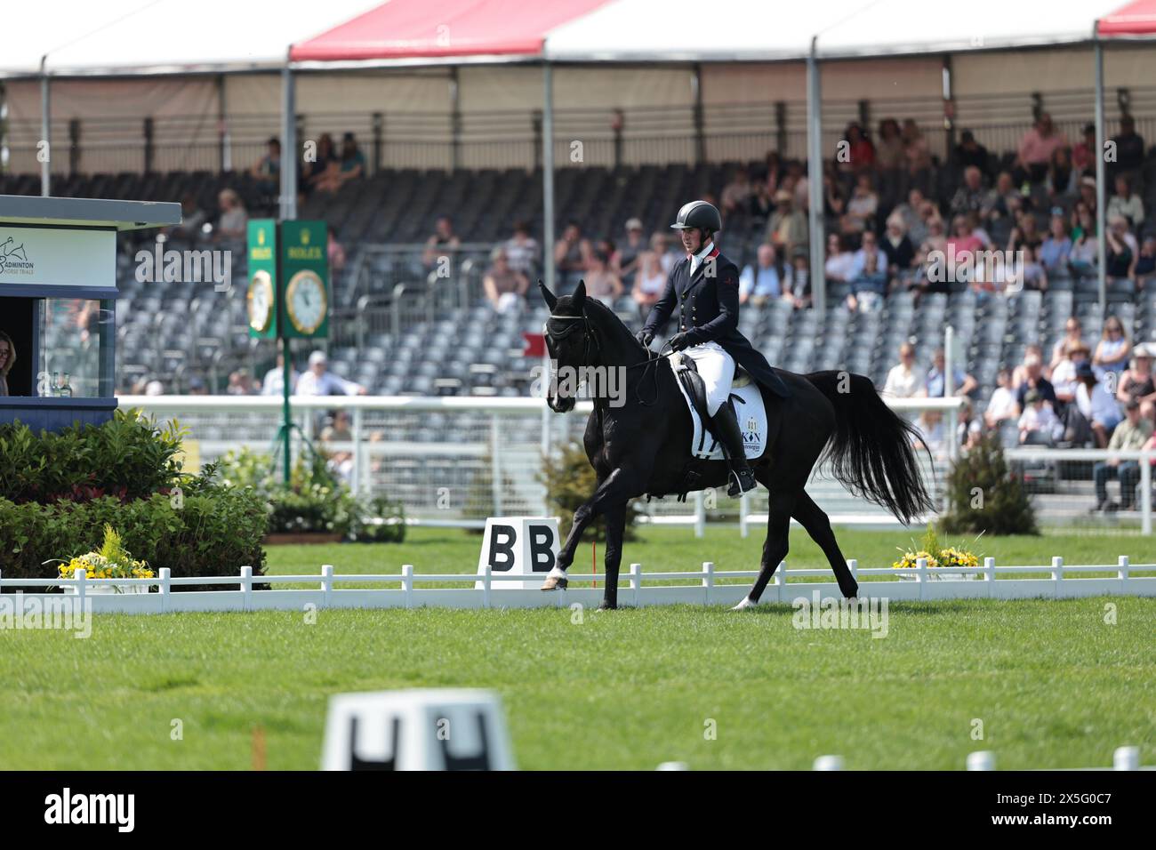 David Doel of Great Britain with Galileo Nieuwmoed during the dressage ...