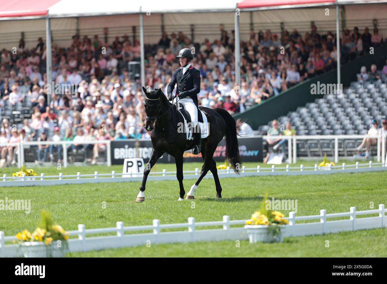 David Doel of Great Britain with Galileo Nieuwmoed during the dressage ...
