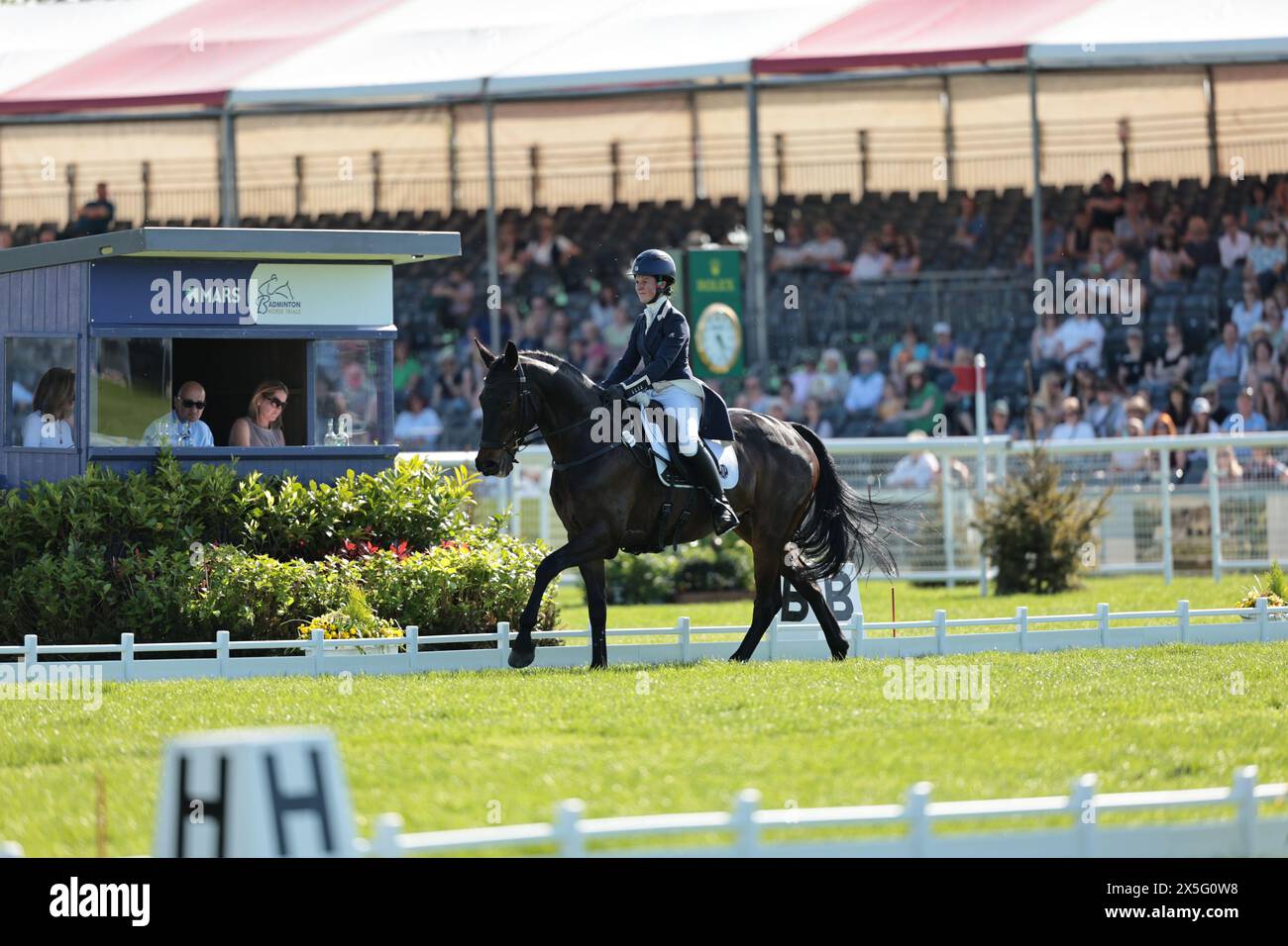 Nicky Hill of Great Britain with Mgh Bingo Boy during the dressage test ...
