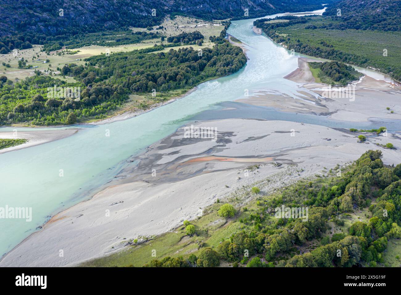 Confluence of river Rio Baker and Rio Nadis soutch of Cochrane ...