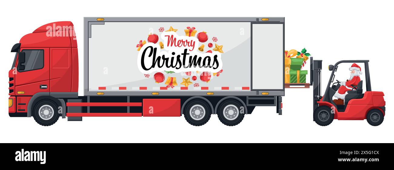 Merry christmas logistics Stock Vector Images - Alamy