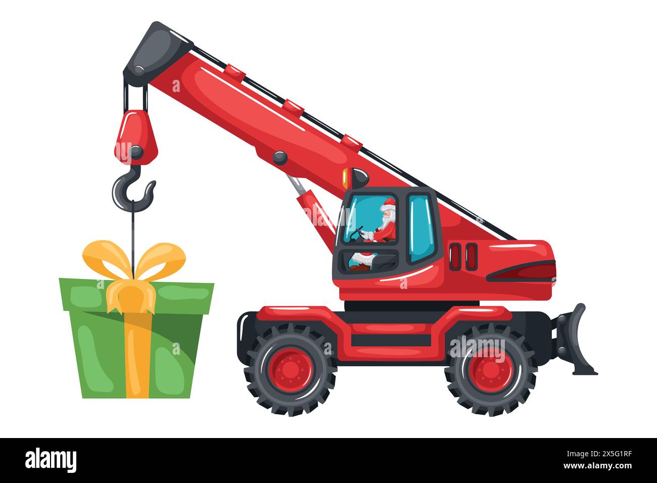 Santa claus on crane santa Stock Vector Images - Alamy