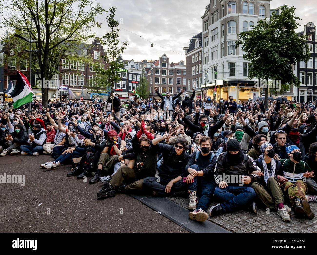 AMSTERDAM - Protesters during a sit-in on the Spui opposite the ...