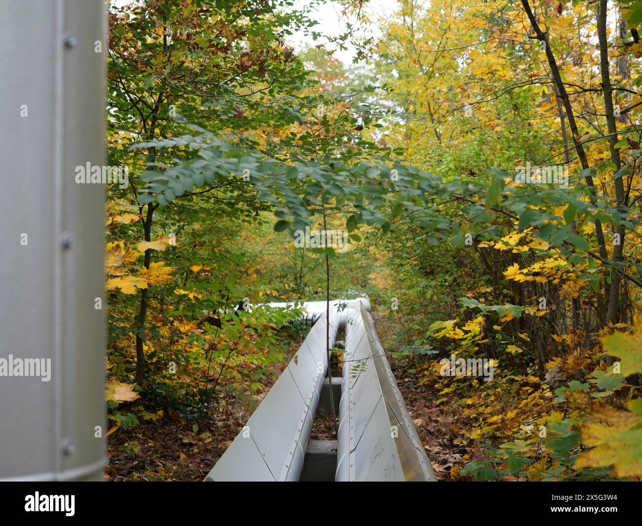 In cities, district heating pipes run above ground through duct routes ...