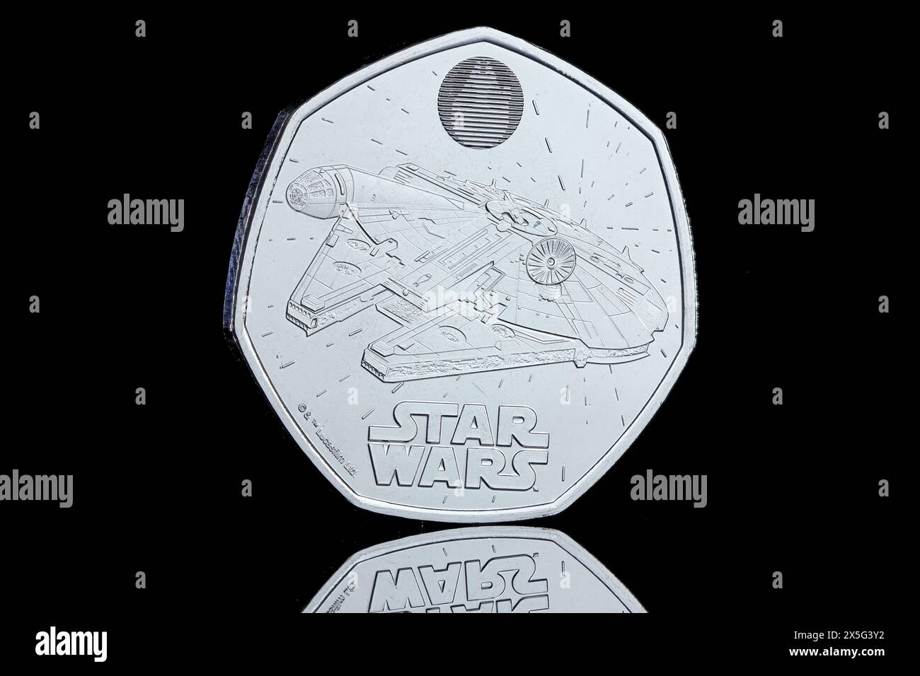The 2024 Star Wars commemorative 50 pence coin featuring the Millennium ...