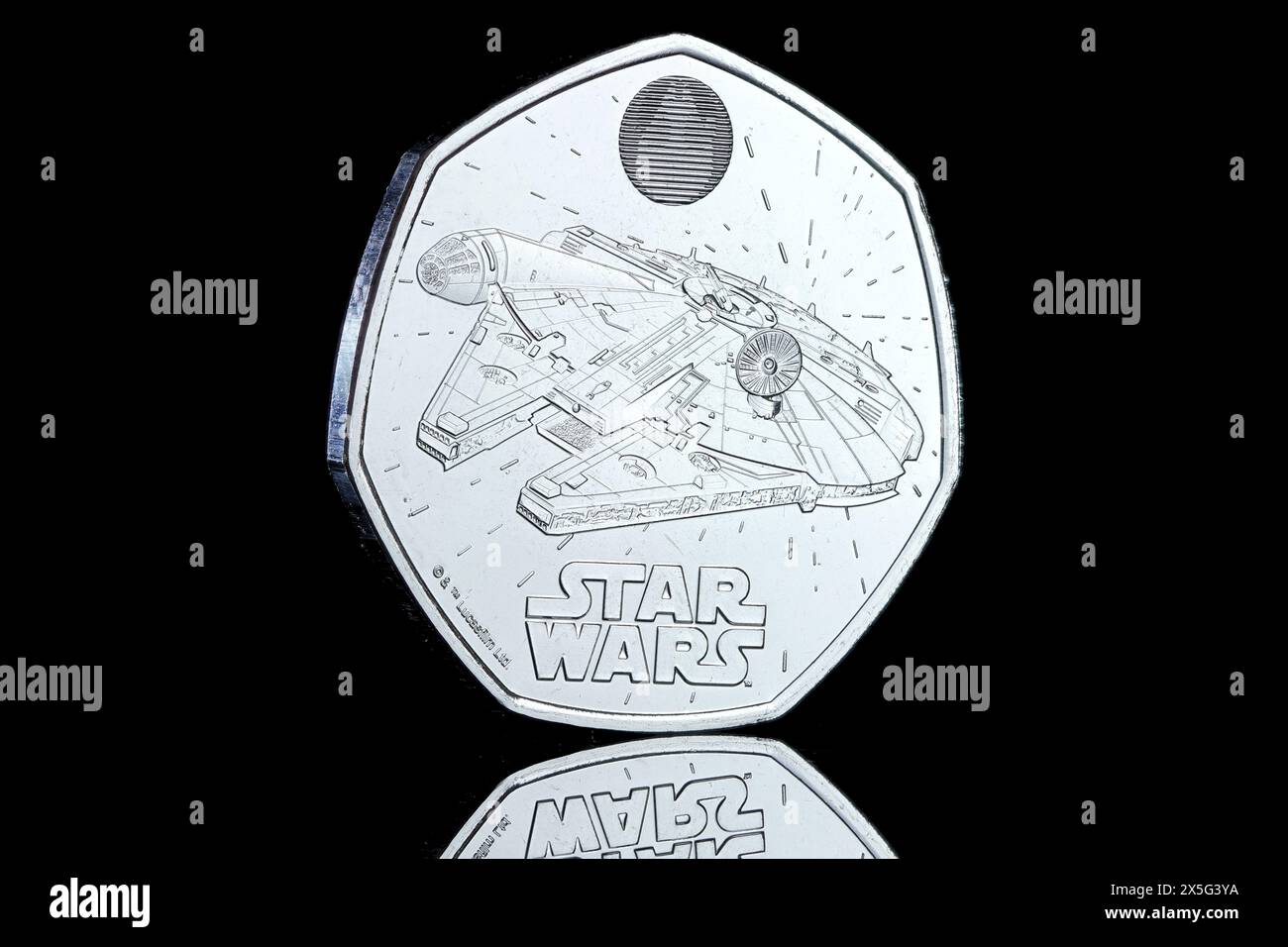 The 2024 Star Wars commemorative 50 pence coin featuring the Millennium ...