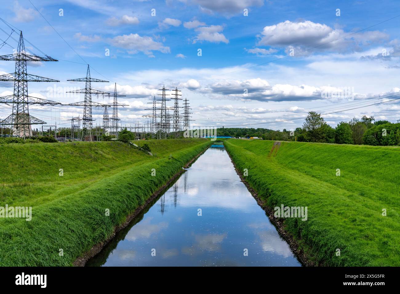 The Emscher near Essen-Karnap, with the Schurenbach slag heap in the ...