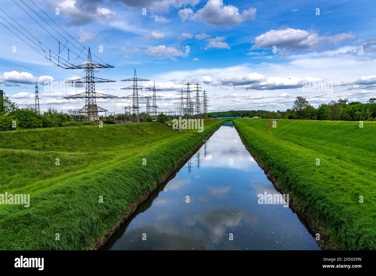 The Emscher near Essen-Karnap, with the Schurenbach slag heap in the ...