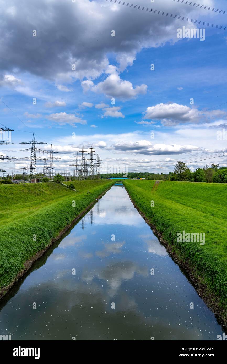 The Emscher near Essen-Karnap, with the Schurenbach slag heap in the ...