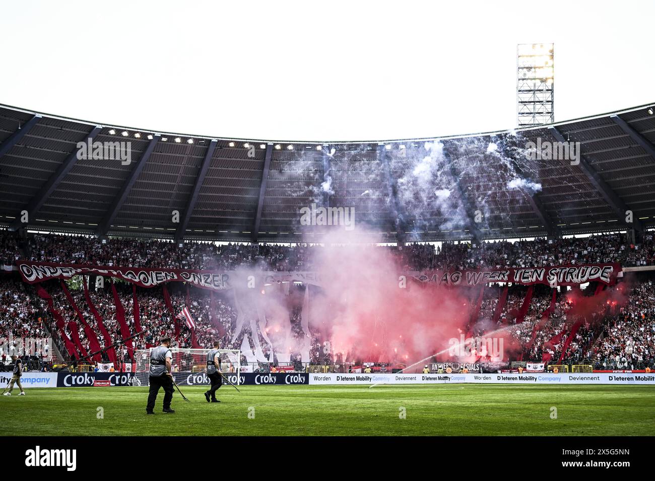 Brussels, Belgium. 09th May, 2024. Antwerp's supporters pictured at the ...