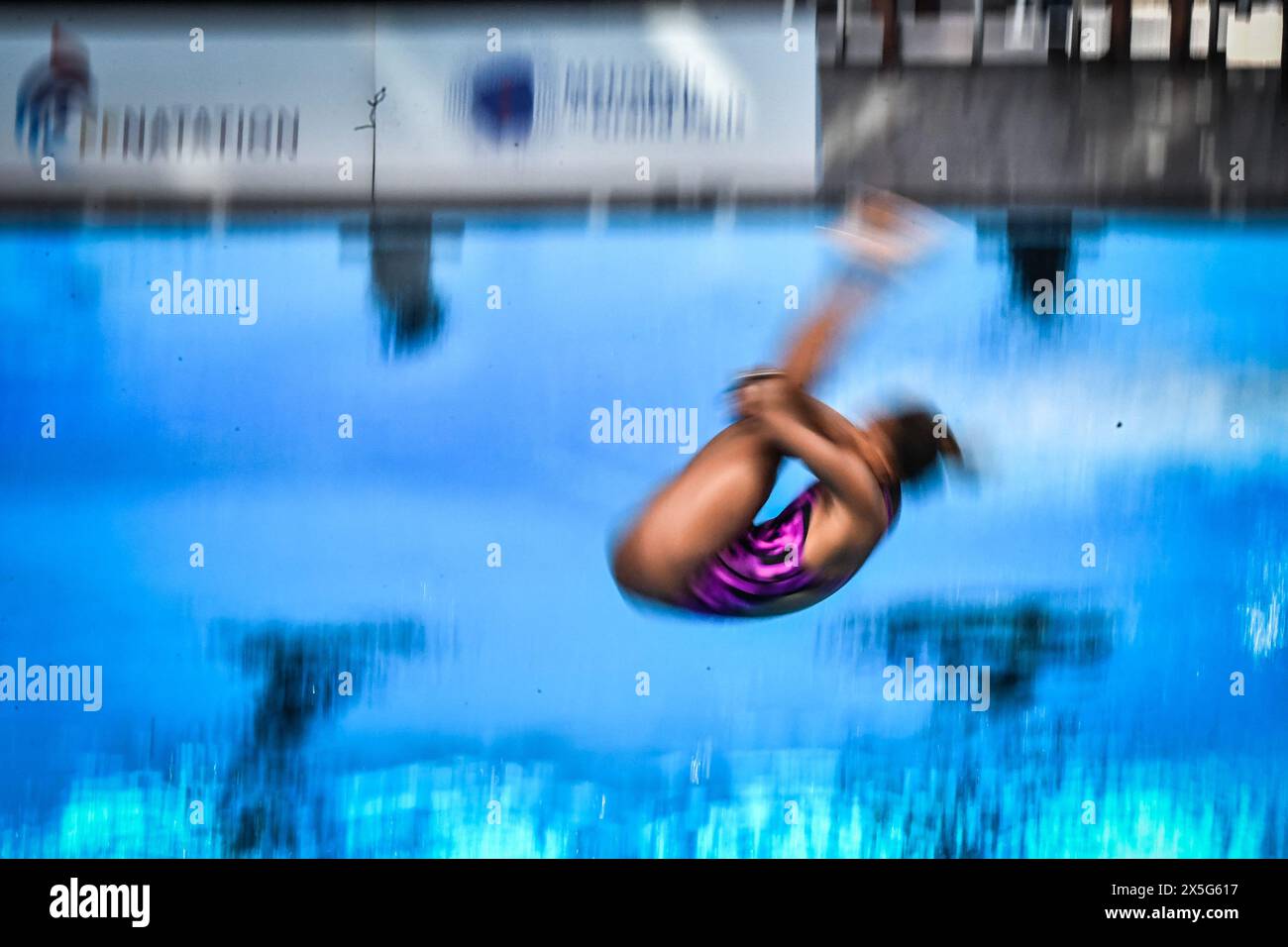 A swimmer competes during the International Diving Championship 2024 at ...