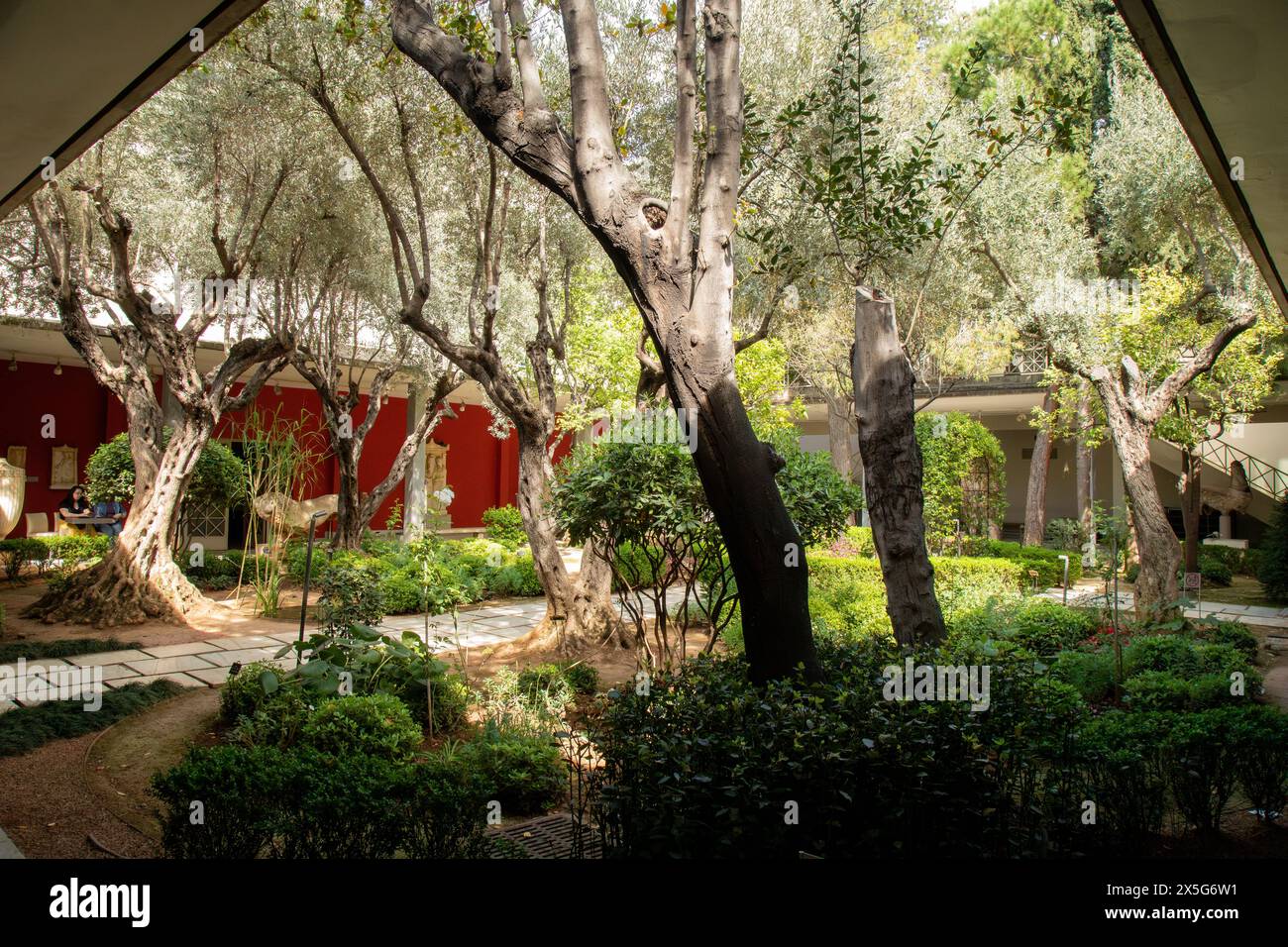Courtyard garden at the National Archaeological Museum, Athens, Greece ...