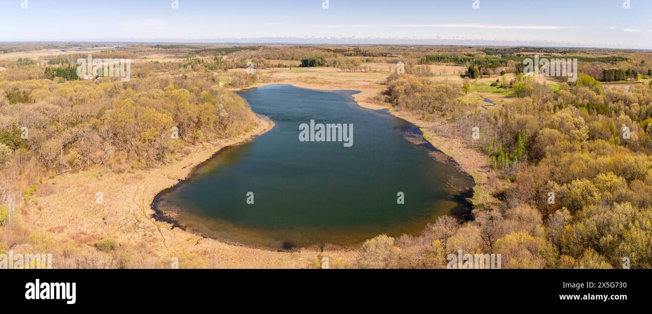 Aerial panoramic photograph of John Muir Memorial County Park and Ennis ...